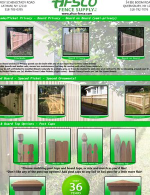 Fence Brochures - Queensbury & Saratoga Springs NY